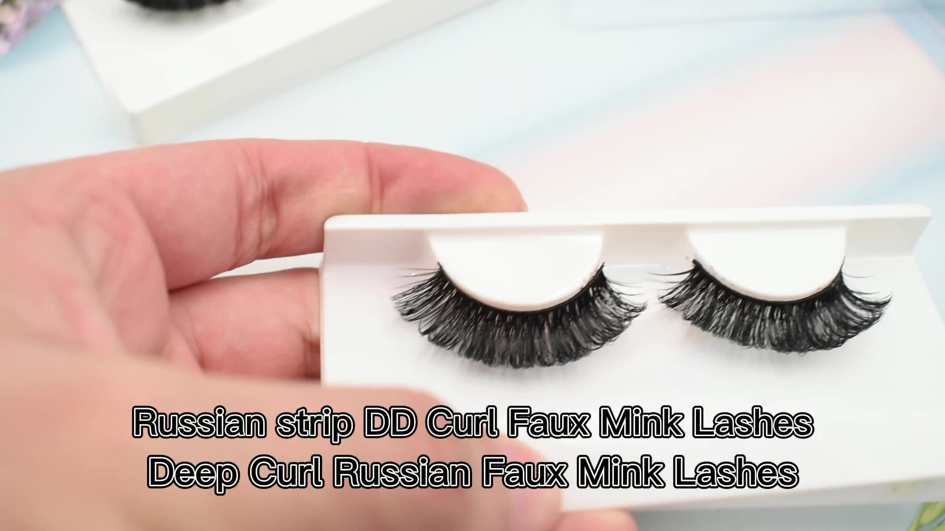 Wholesale Russian Strip Lashes Oem Russian Strip D Curl Vegan Lashes ...
