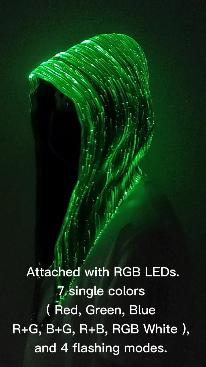 Burning Man Festival Costumes - Led Fiber Optic Fabric Light Up Hood ...
