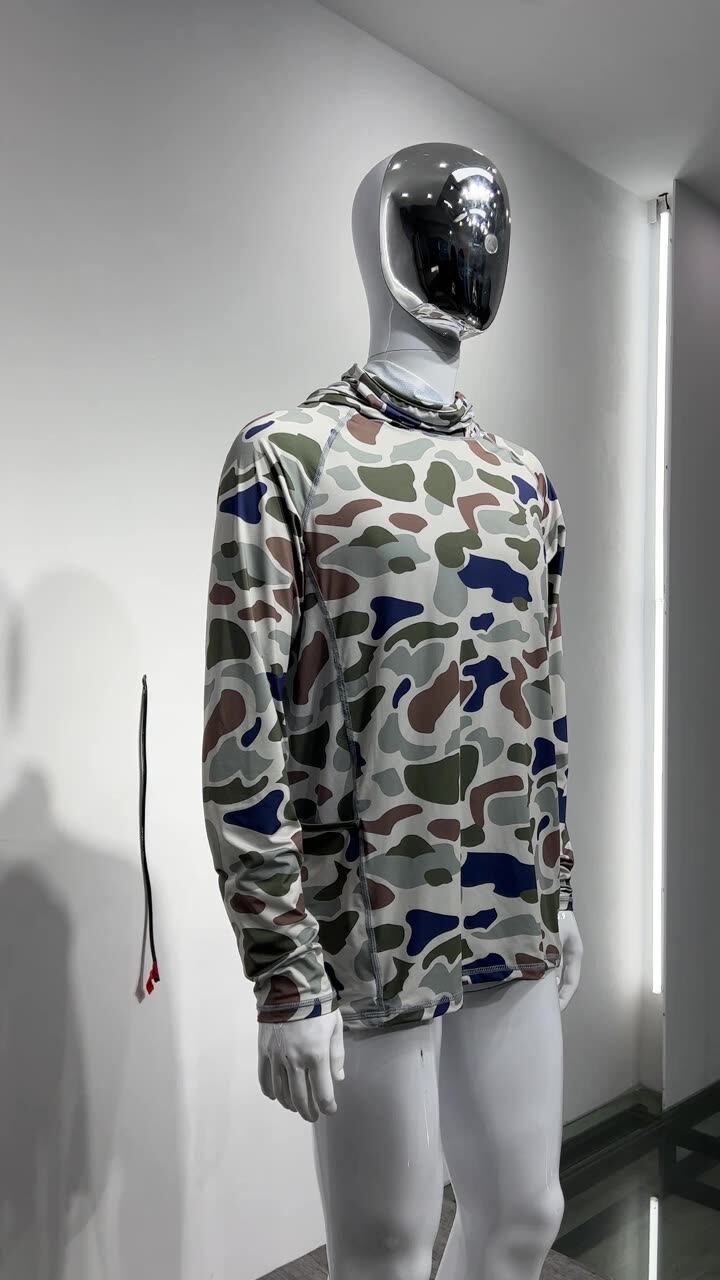 Factory Price Camo Fishing Shirt With Mask Anti-uv Quick-drying Upf 50 ...