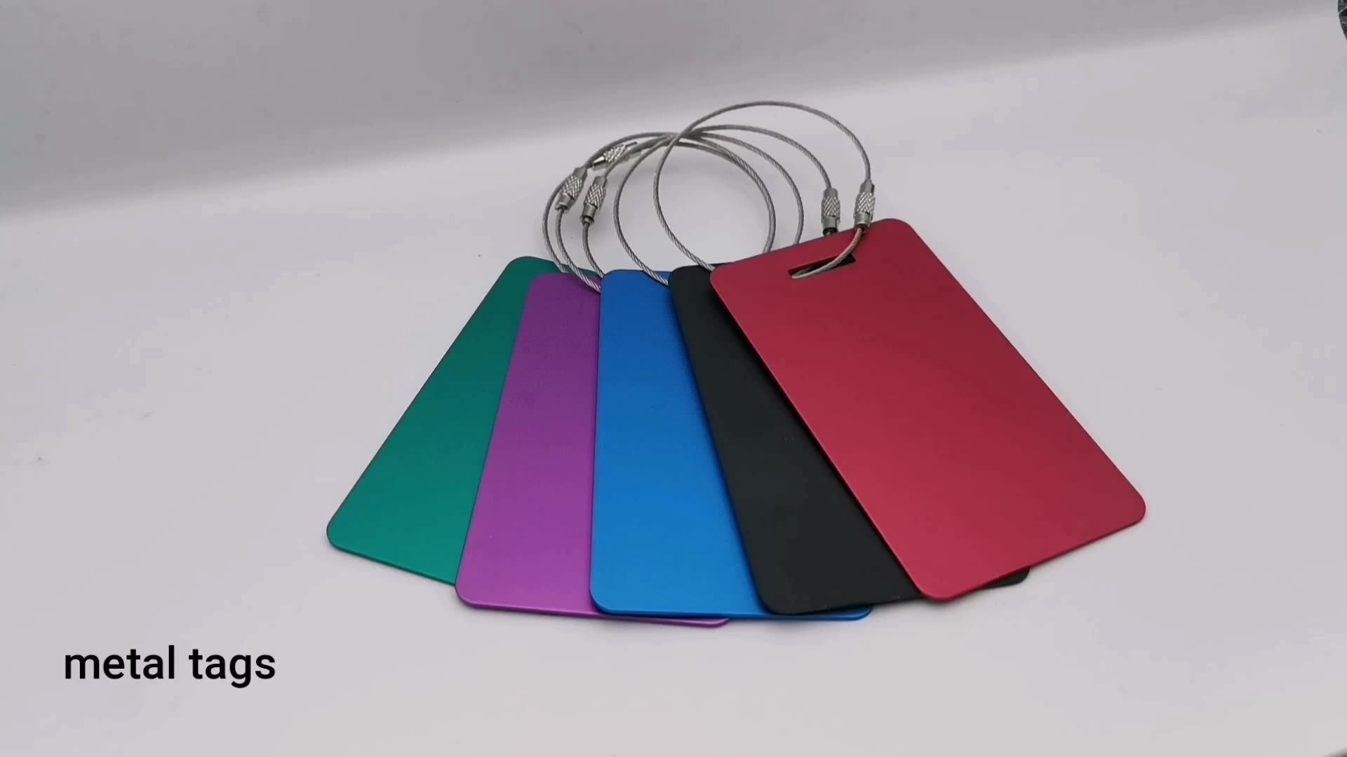 Custom Black Rectangle Blank Aluminium Luggage Tags Metal Travel ...