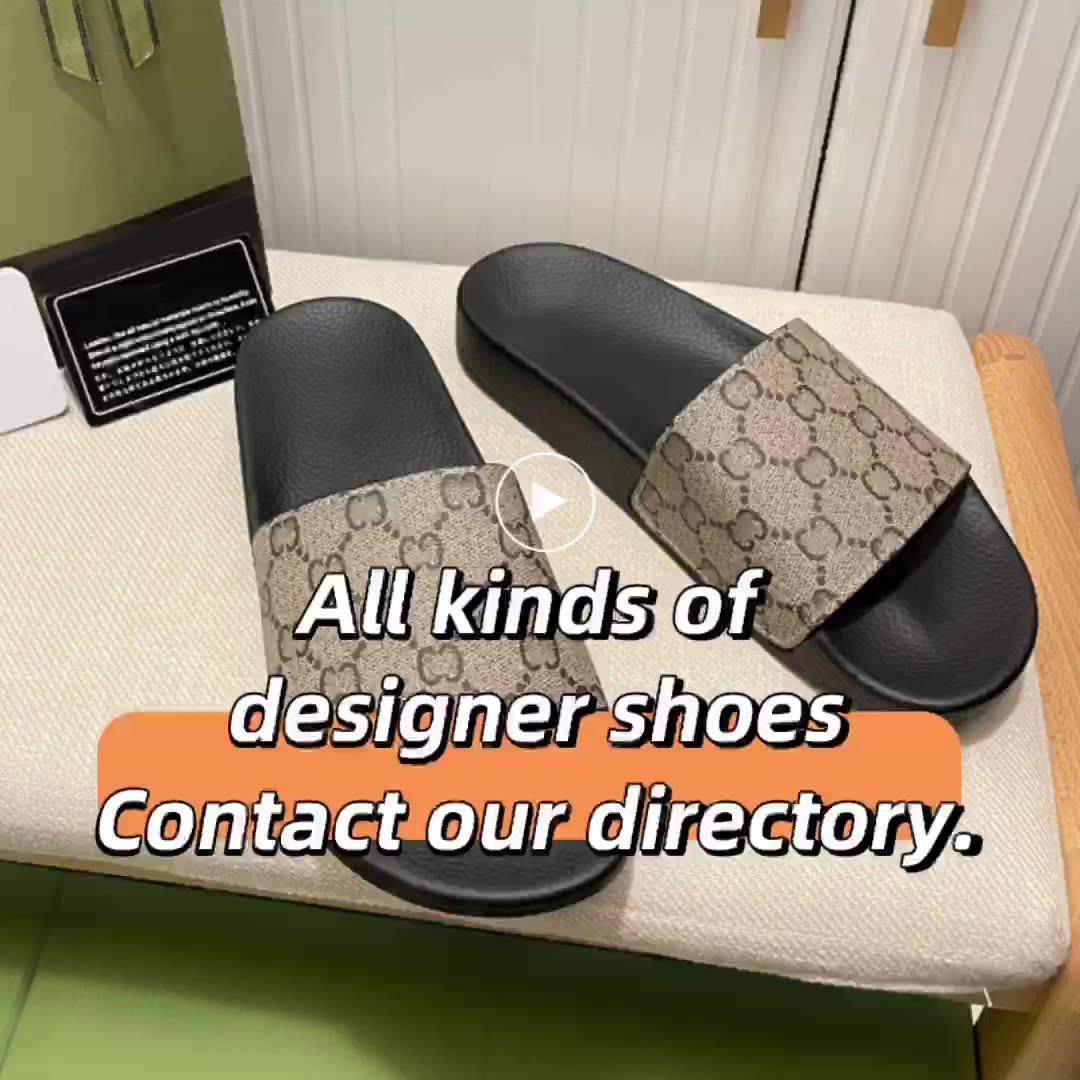 New Brand Fashion Luxury Brand Flat Heel Slippers Summer Casual Slides ...