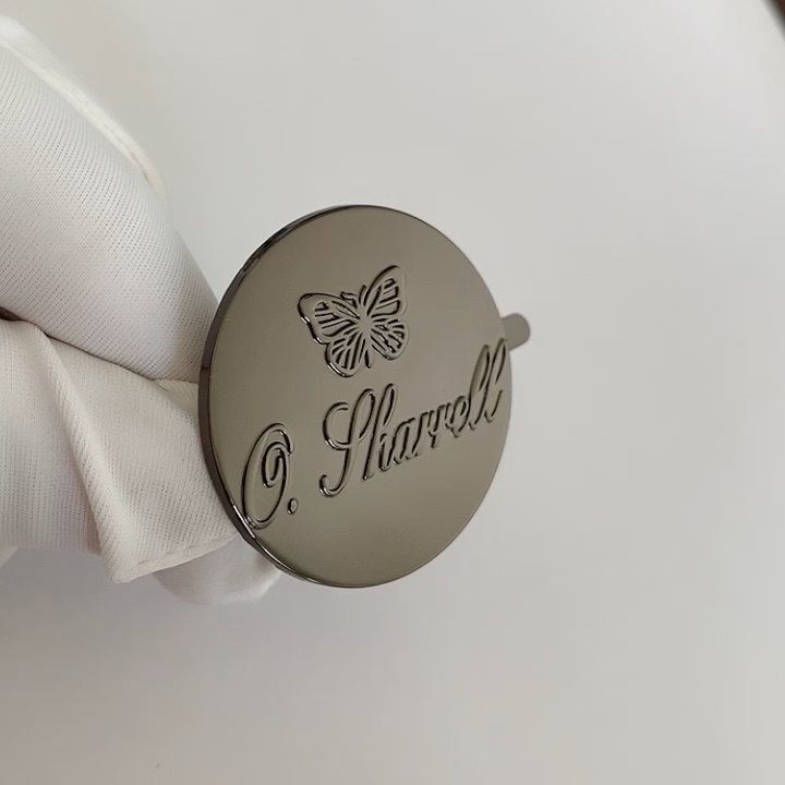 Decorative Purse Metal Round Tag Custom Metal Name Label Plate With ...