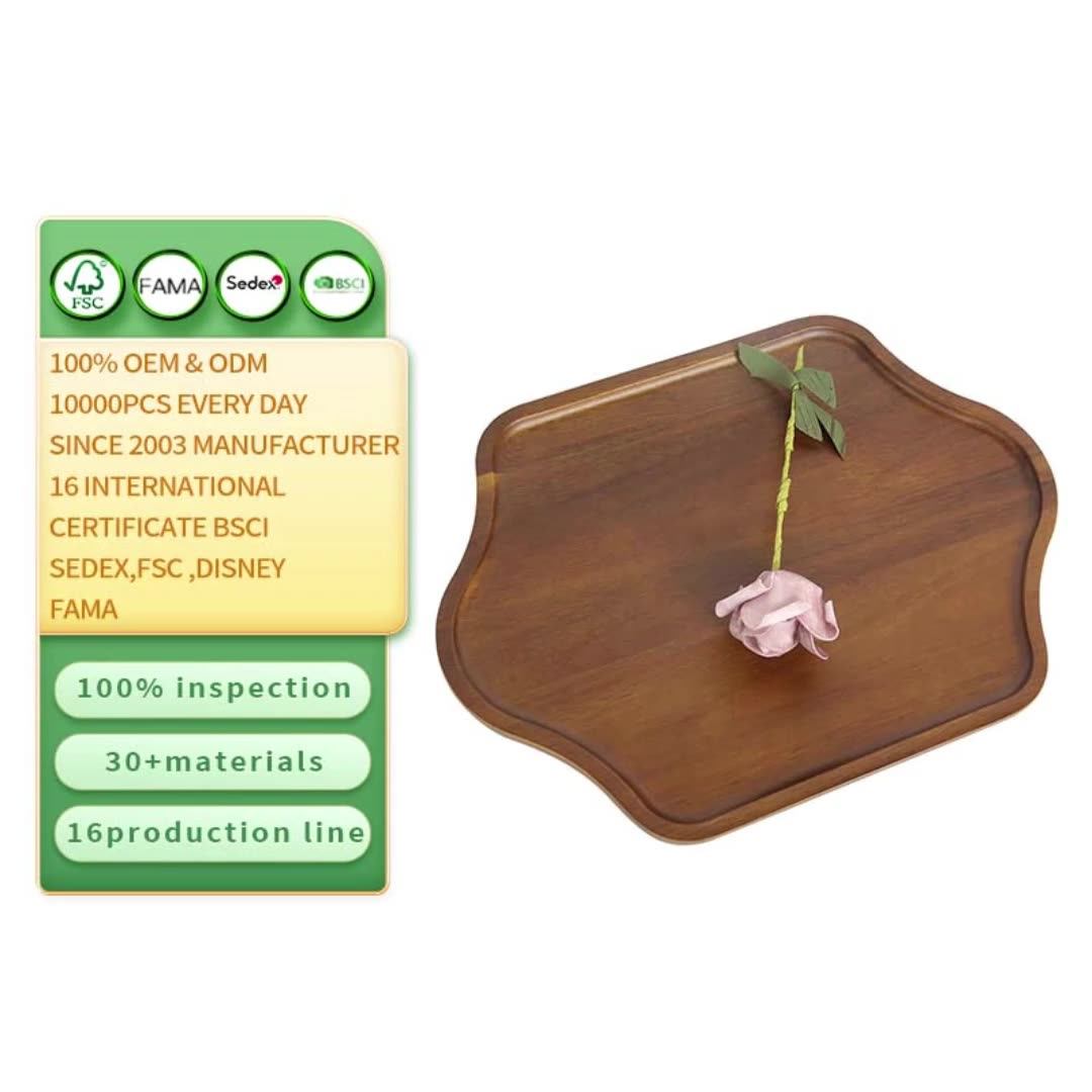 Acacia Wood Serving Platter Tray Wooden Decorative Board Party Serving ...