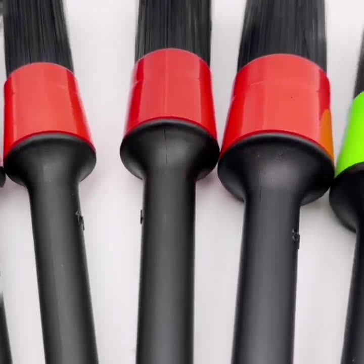 塑料柄圆头刷5件套汽车轮毂内饰清理多用途清洁毛刷 汽车细节毛刷-阿里巴巴