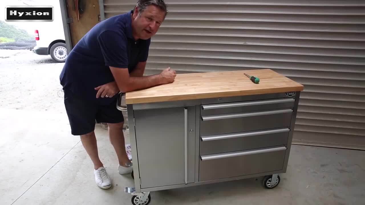 41" Workbench Stainless Steel Tools Trolley Storage Chest Cabinet ...