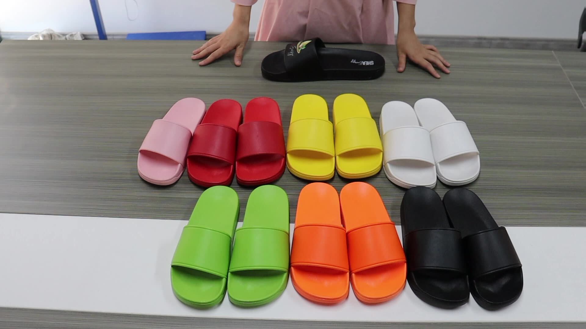 Custom Logo Slippers Men Plain Blank Slide Sandal Custom Printed ...