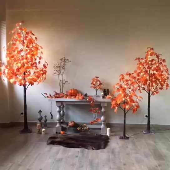 Led Fall Leaf Lighted Maple Tree 6ft 96 Led Lights Thanksgiving ...