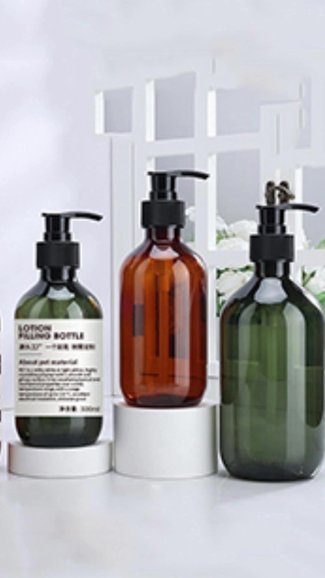 Stock 100ml 300ml 500ml Amber Custom Printed Logo Shampoo Shower Gel ...