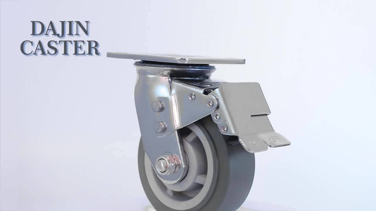 4 Inch Industrial Double Ball Bearing Heavy Duty Grey Themoplastic ...