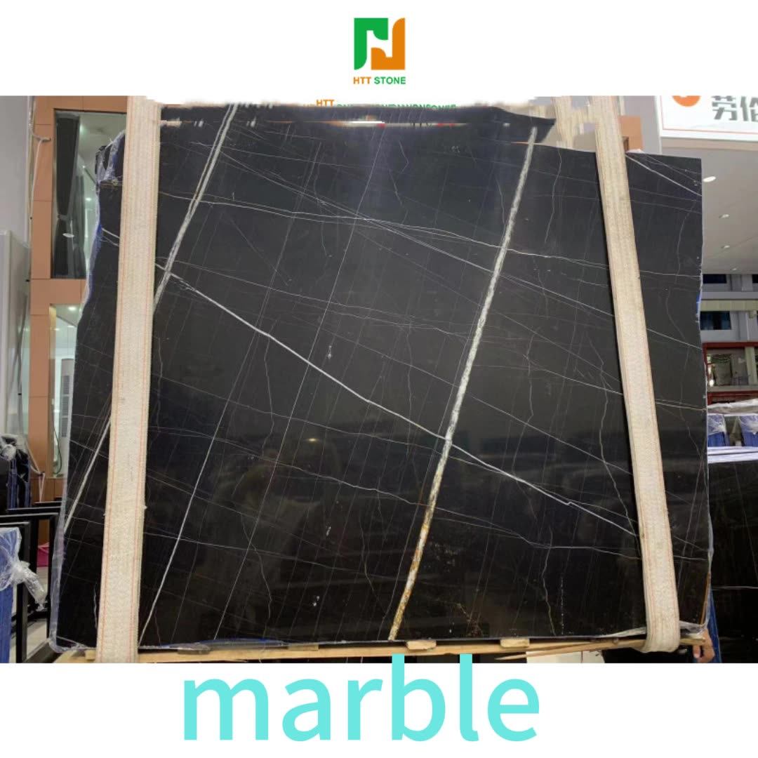 Black Marble Dining Table Marble Look Slab Wall Tile For Interior Wall ...