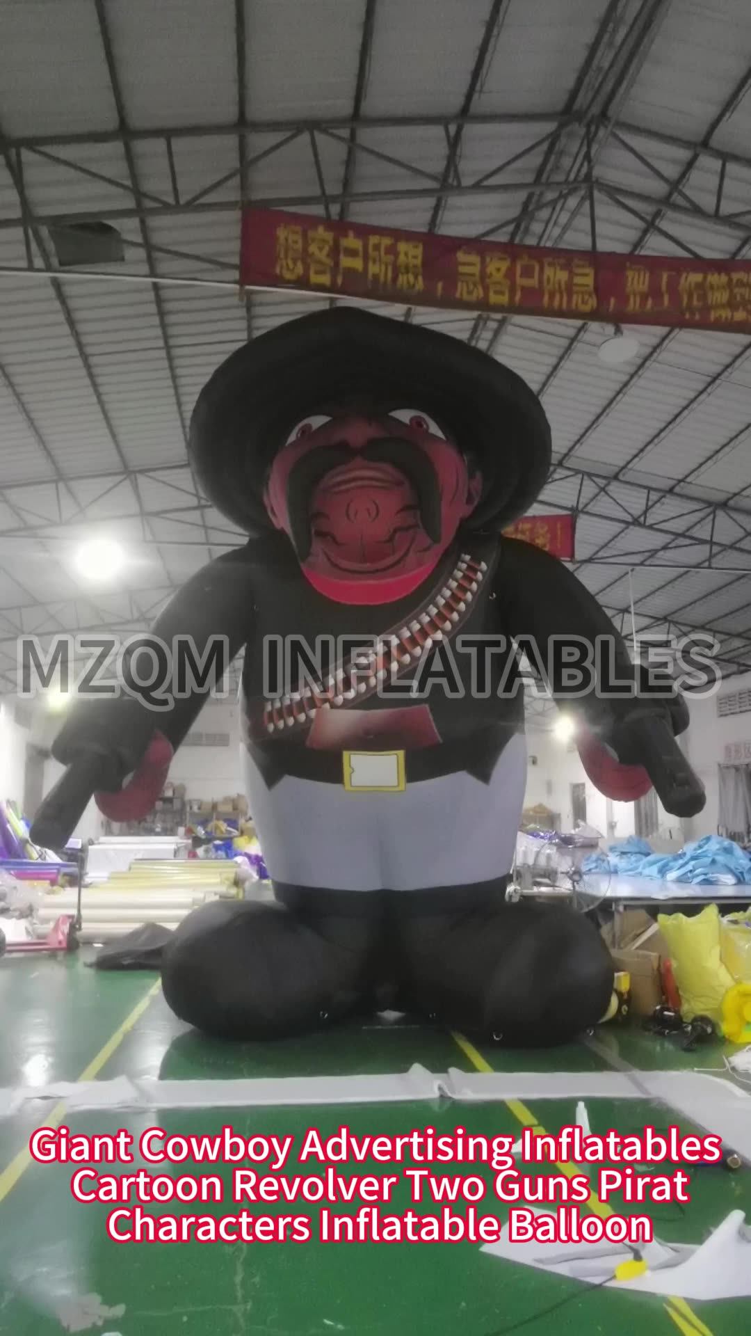 Giant Cowboy Advertising Inflatables Cartoon Revolver Two Guns Pirate ...