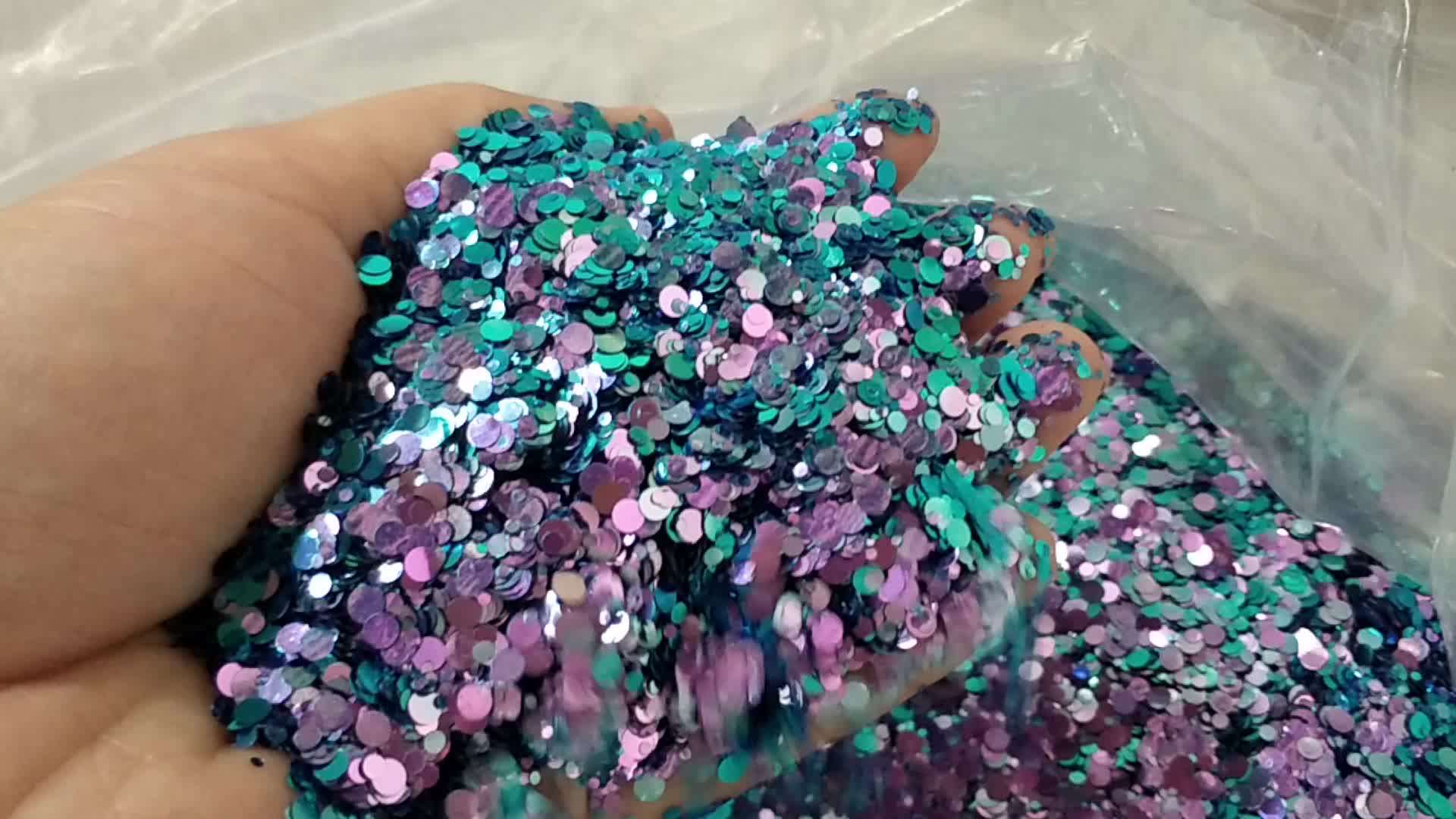 Chunky Flash Flakes Mixed Polyester Glitter Dots For Cosmetics,Make Up ...