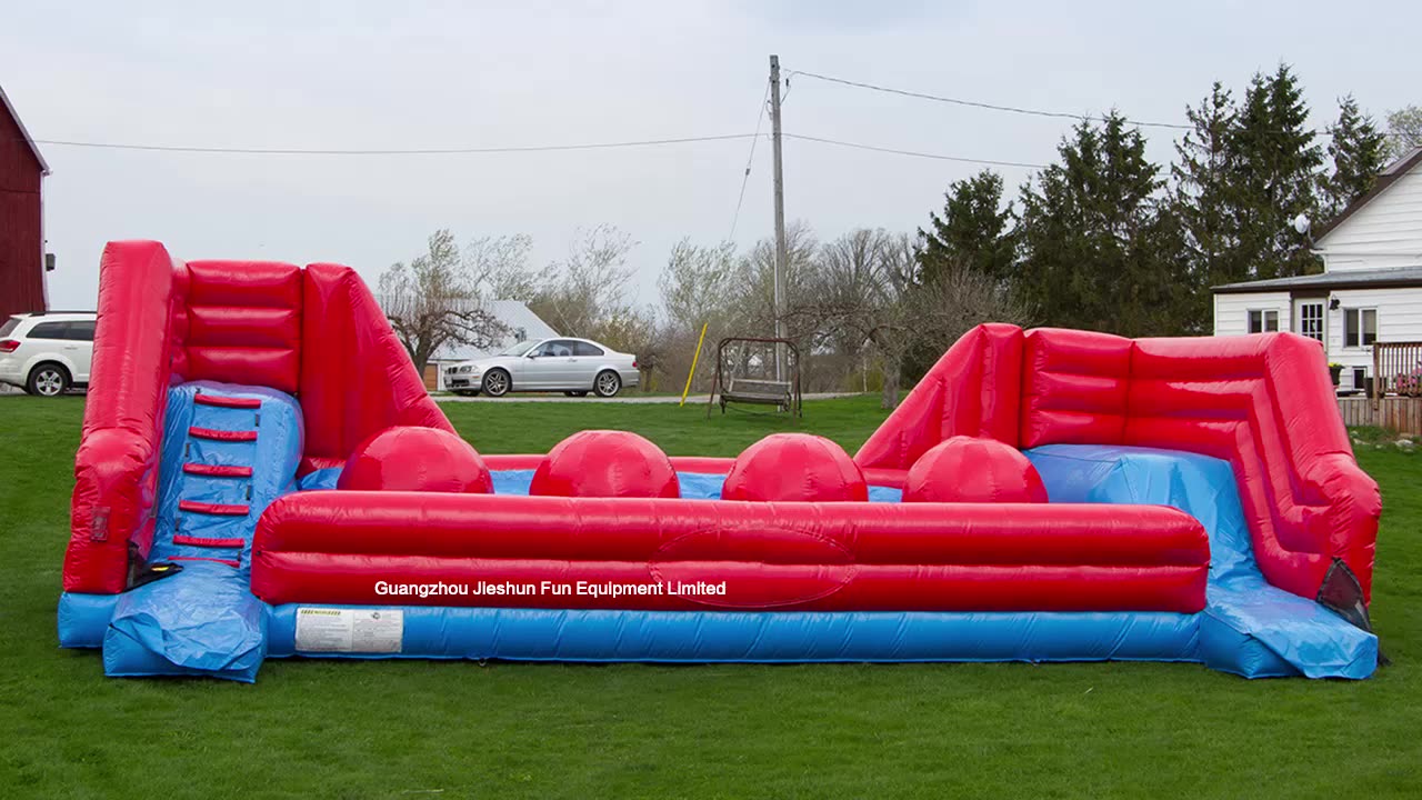 Big Ball Inflatable Wipeout Obstacle Leaps And Bounds Obstacle Course ...