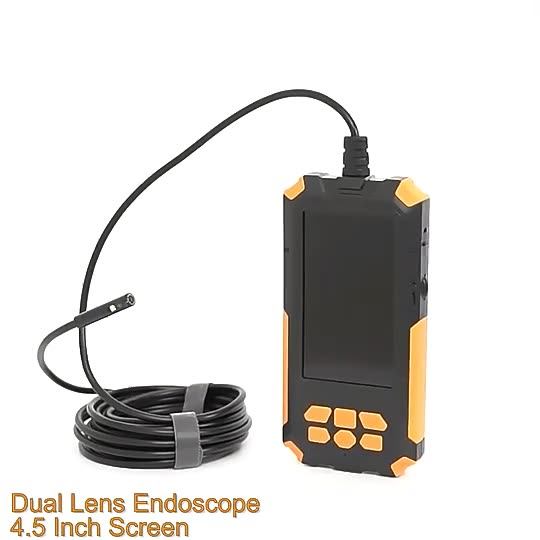 Dual Lens Industrial Endoscope 4.5 Inch Ips Screen Handhold Inspection ...