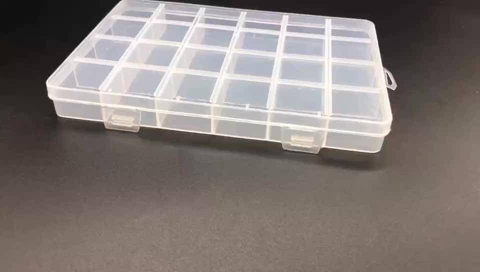 Clear Divided Hinged Keyway Plastic Storage Organizer Box With Dividers ...