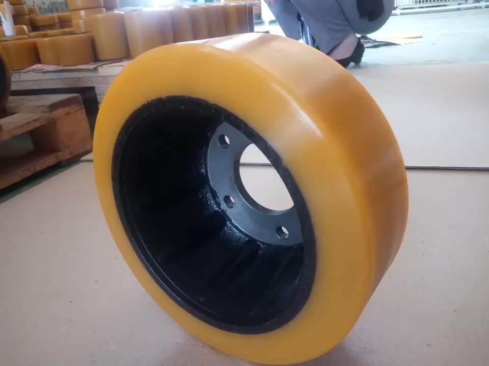 Non Marking Polyurethane Wheels 343*140-80-7hole Drive Wheel With A ...