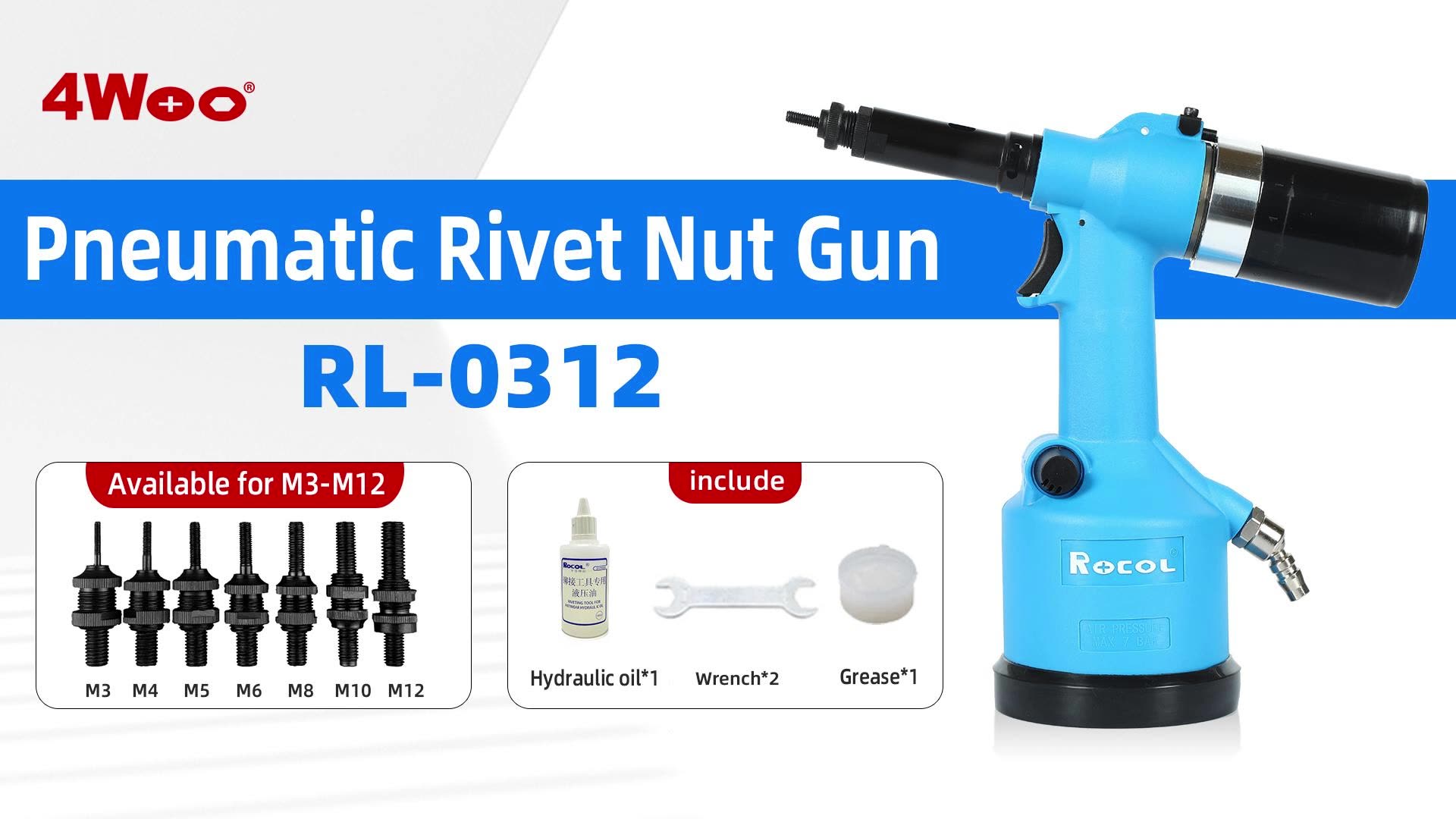 High-tech Professional Air Pneumatic Hydraulic Rivet Nut Gun Aluminum Stainless Steel Rl-0312(k ...