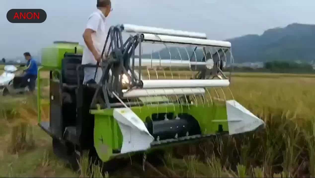 Anon Paddy Mini Combine Harvester Propelled Cereal Paddy Rice Cutter ...