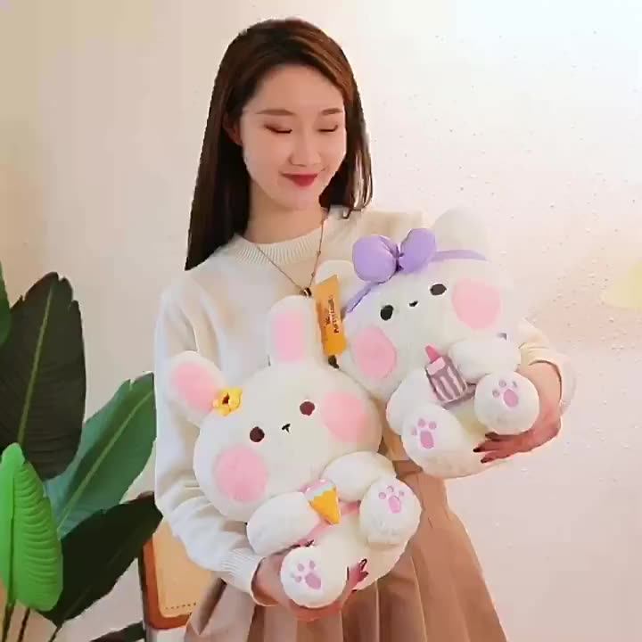 Kawaii Boba Teddy Bear Rabbit Plush Doll Boba Milk Tea Plush - Buy Boba ...