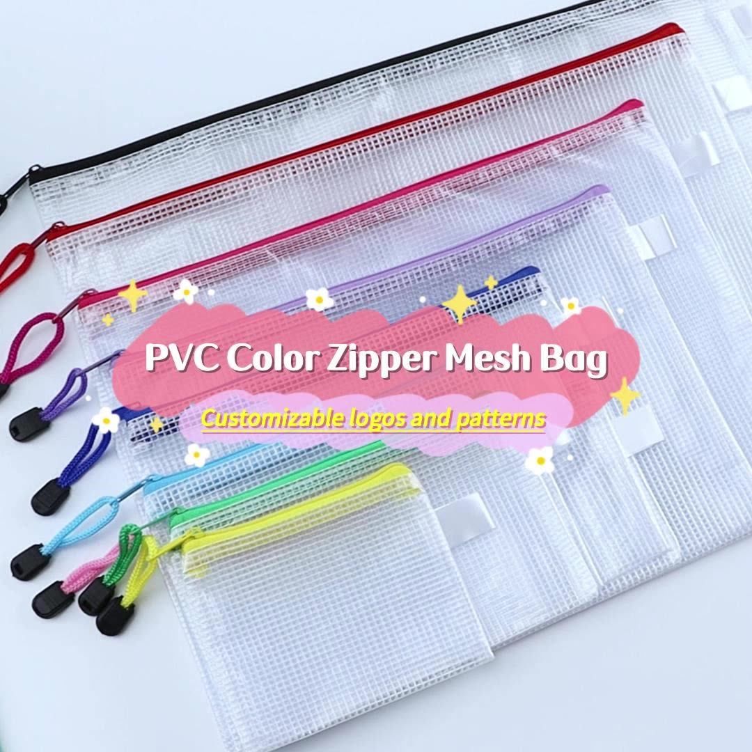 20pcs Letter/a4 Size Mesh Zipper Pouch Durable File Document Bag For ...