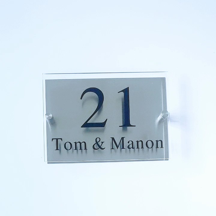 Acrylic Contemporary House Number Room Numbers Signs Plaques Glass ...