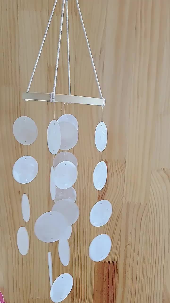 Beautiful Capiz Shell Wind Chime Azure Blue Dream Catcher Star Moon ...