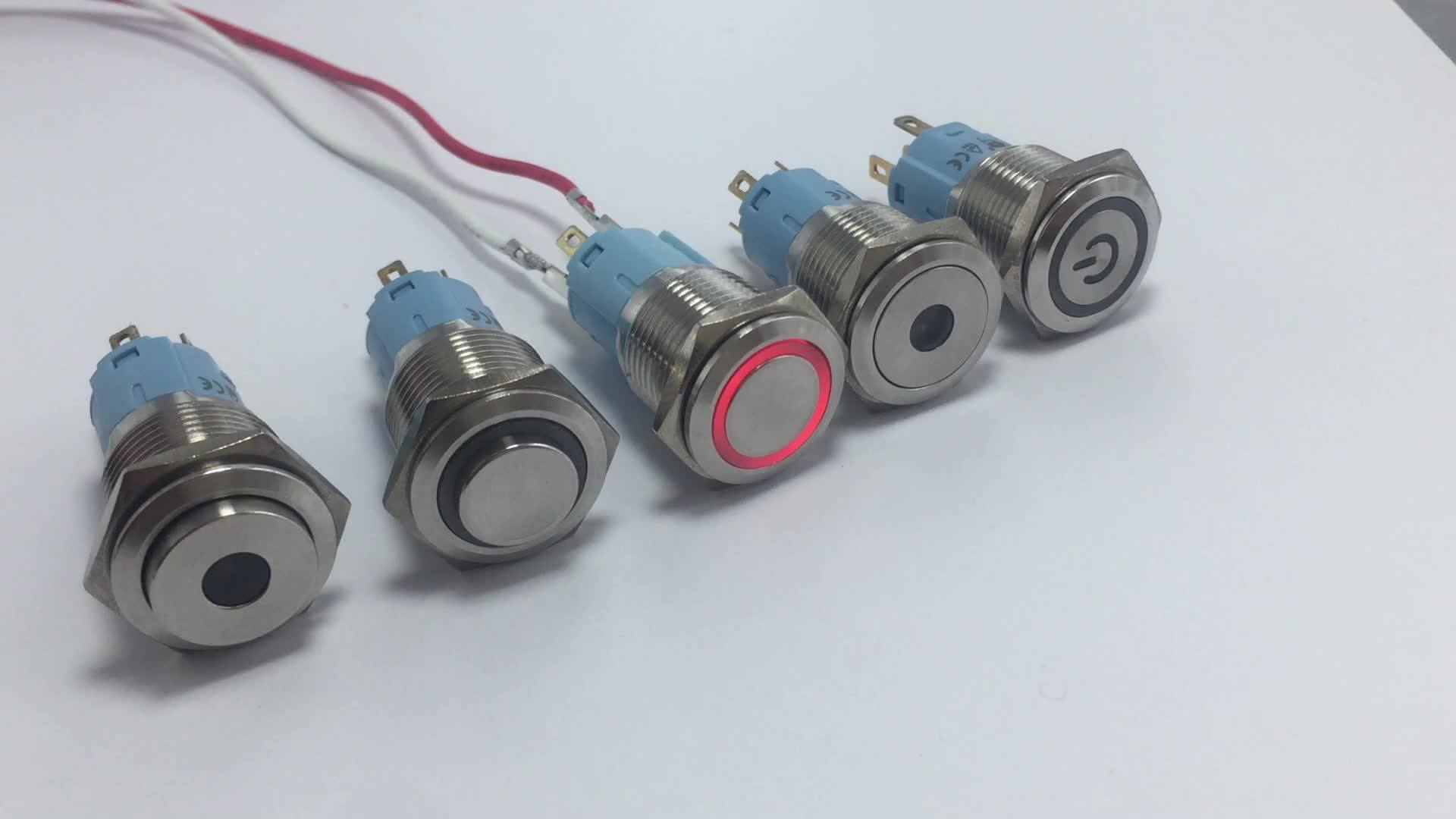 16mm Panel Size Led Push Button Green 12v - Buy Push Button,Led Puh ...