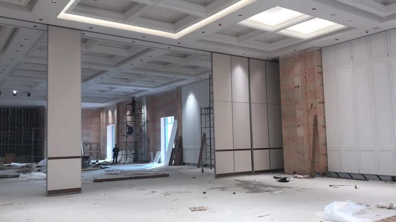 Meeting Room Move On Ceiling Track Sliding Folding Wood Partition Door ...