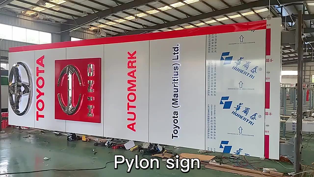 Papan Tanda Iklan Aluminium Luar Ruangan Penerangan Led Pylon - Buy ...