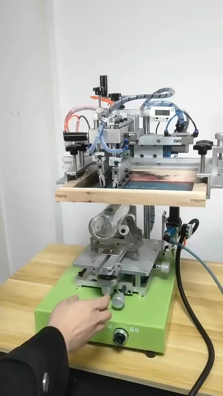 Small Cylinder Round Screen Printing Machine Serigraphy Machine Glass ...