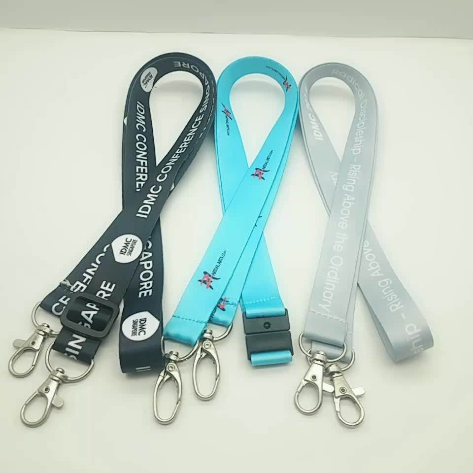 Custom Double Hook Silk Screen Printing Decorative Id Lanyard - Buy Id ...
