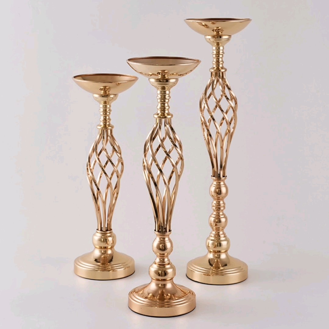 Home Centerpiece Column Geometric Tall Metal Gold Wedding Flower Stand ...