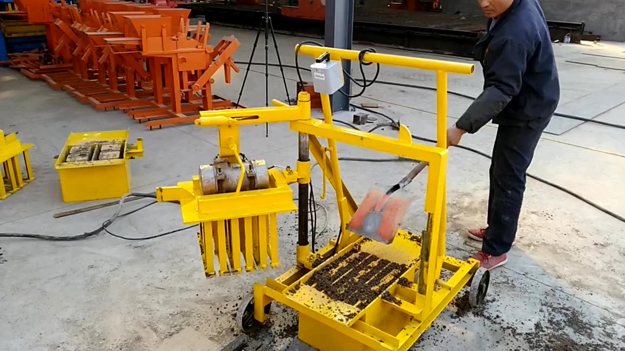 Small Portable Concrete Hollow Cement Block Making Machine Price - Buy ...