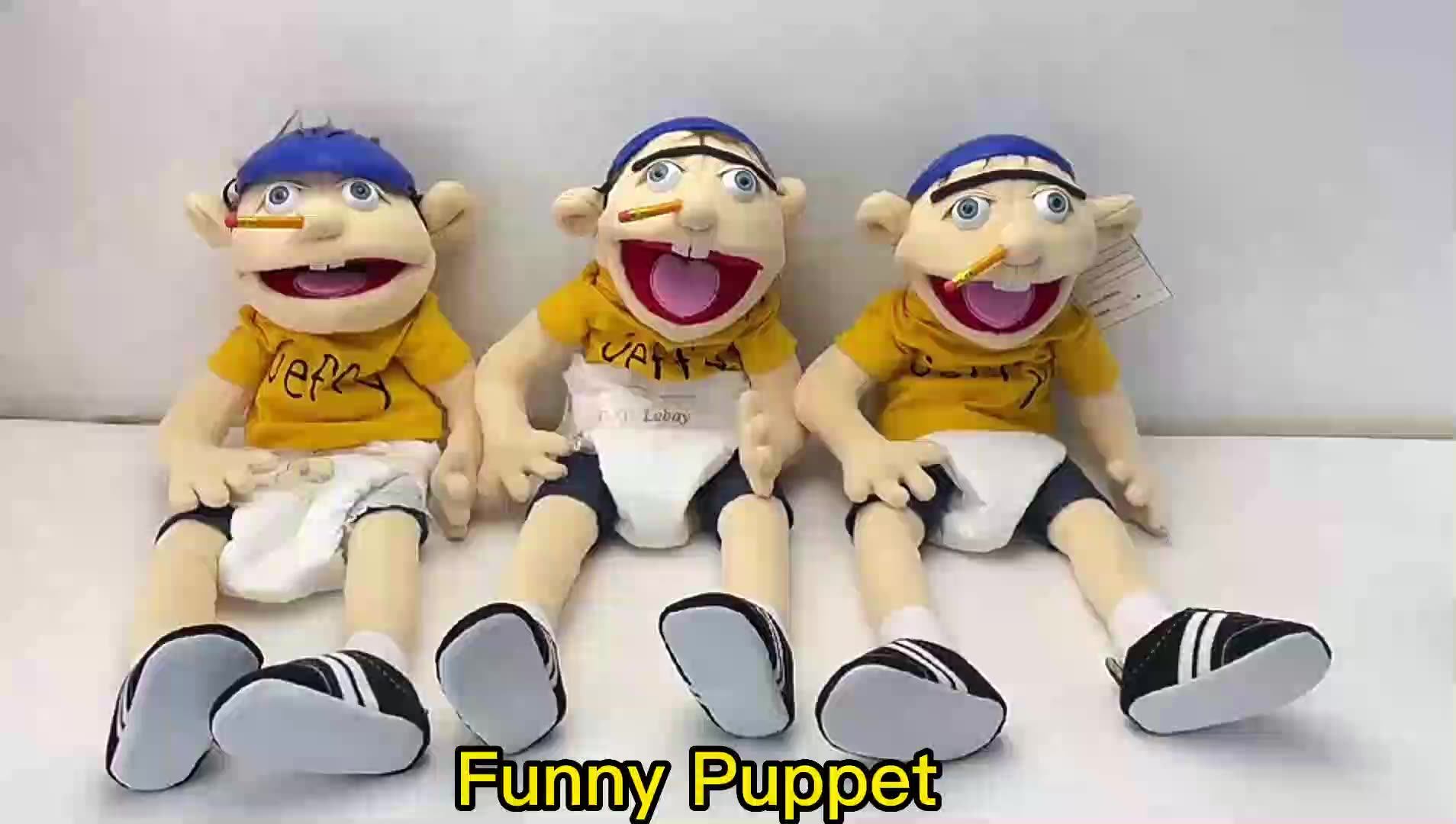 Cartoon Funny Human Jeffy & Feebee Boy Girl Hand Puppet Kids ...