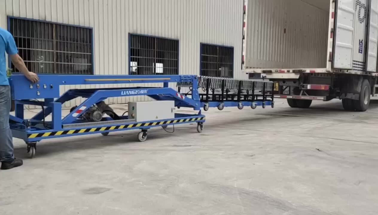 Fertilizer Bag Truck Loading And Unloading Container Belt Conveyor ...