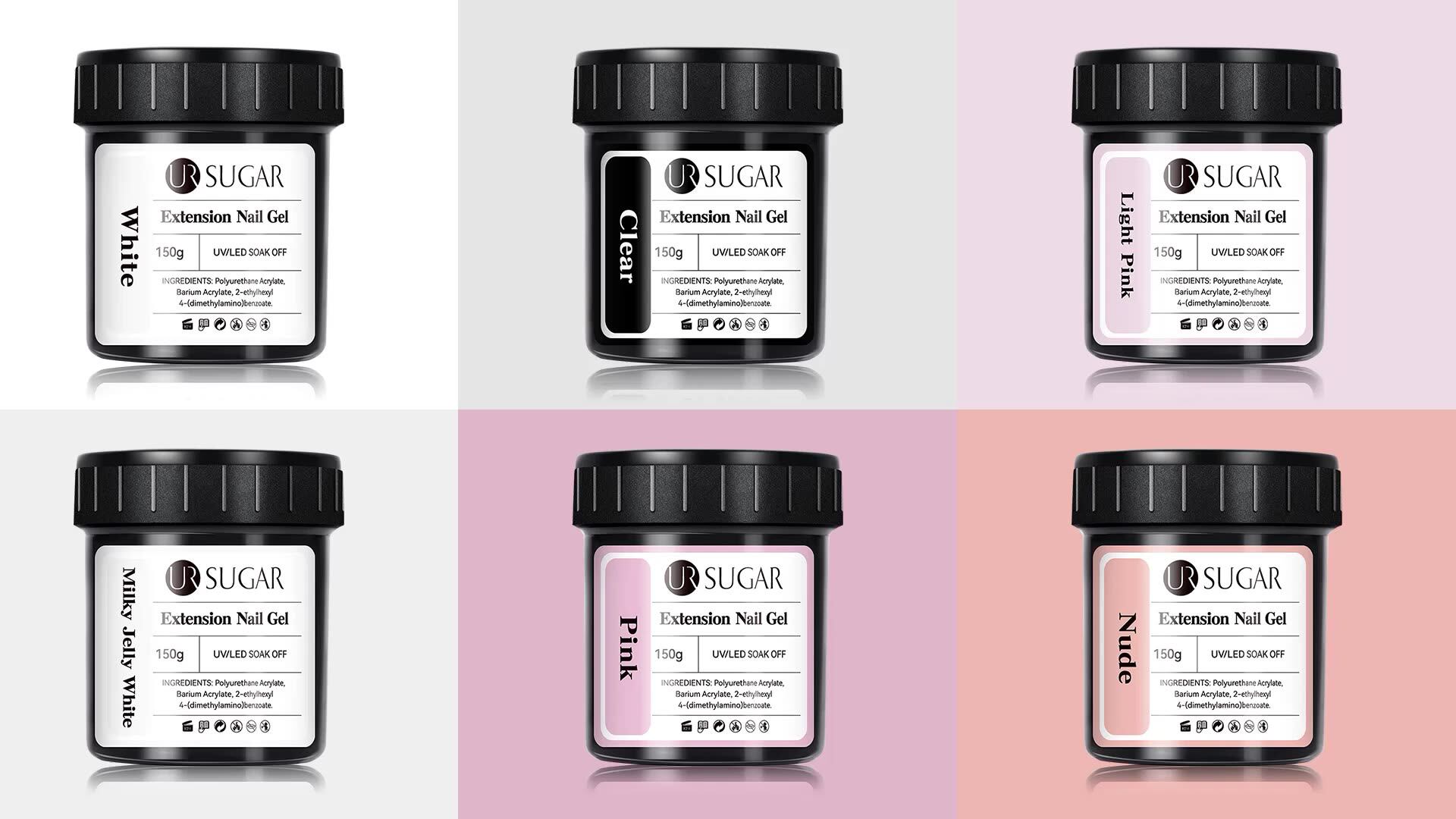 Ur Sugar 150g Clear Pink Jelly Colors Extension Gel Self Leveling Uv ...