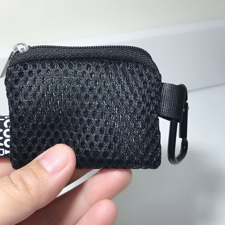 Custom Label Logo Small Mesh Zipper Pouch With Snap Hook - Buy Black ...