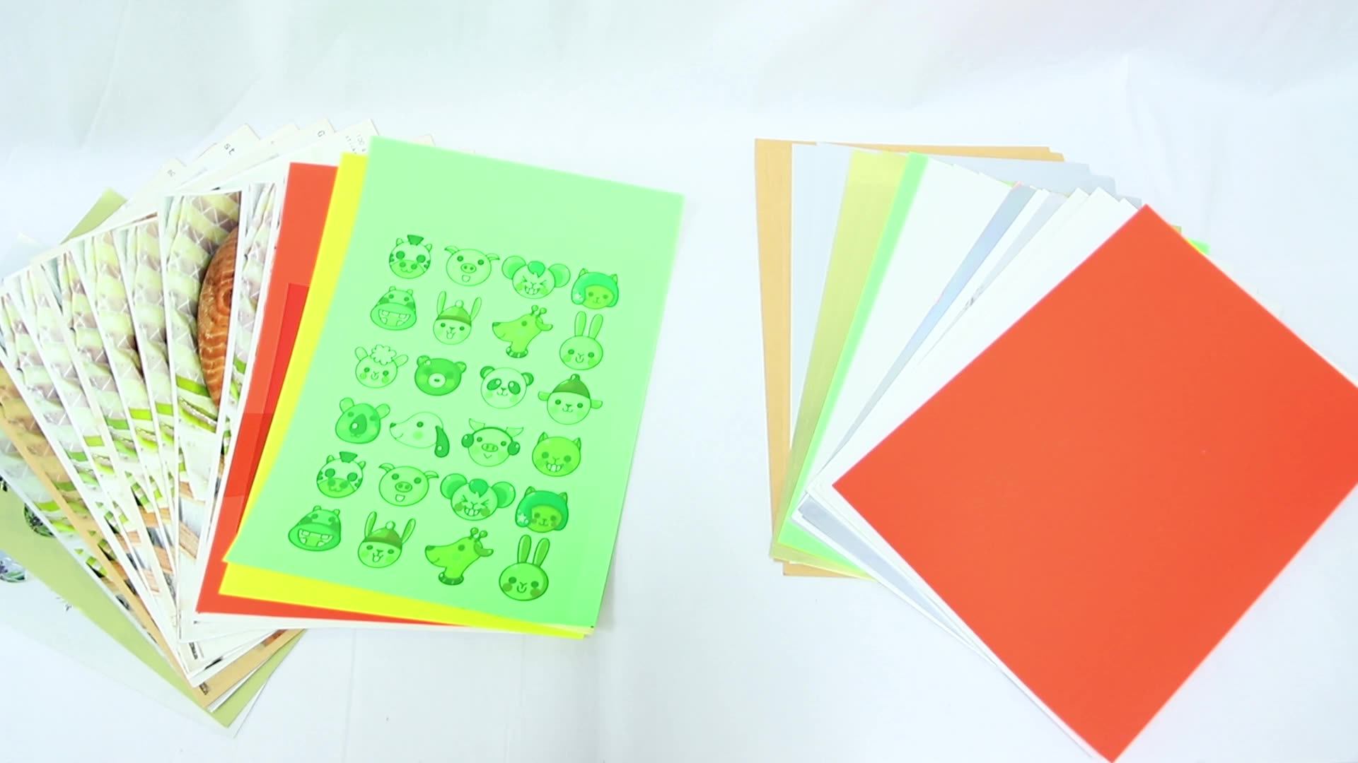 Neon Green Fluorescent Sticker A4 Full Sheet Matte Adhesive Writable ...