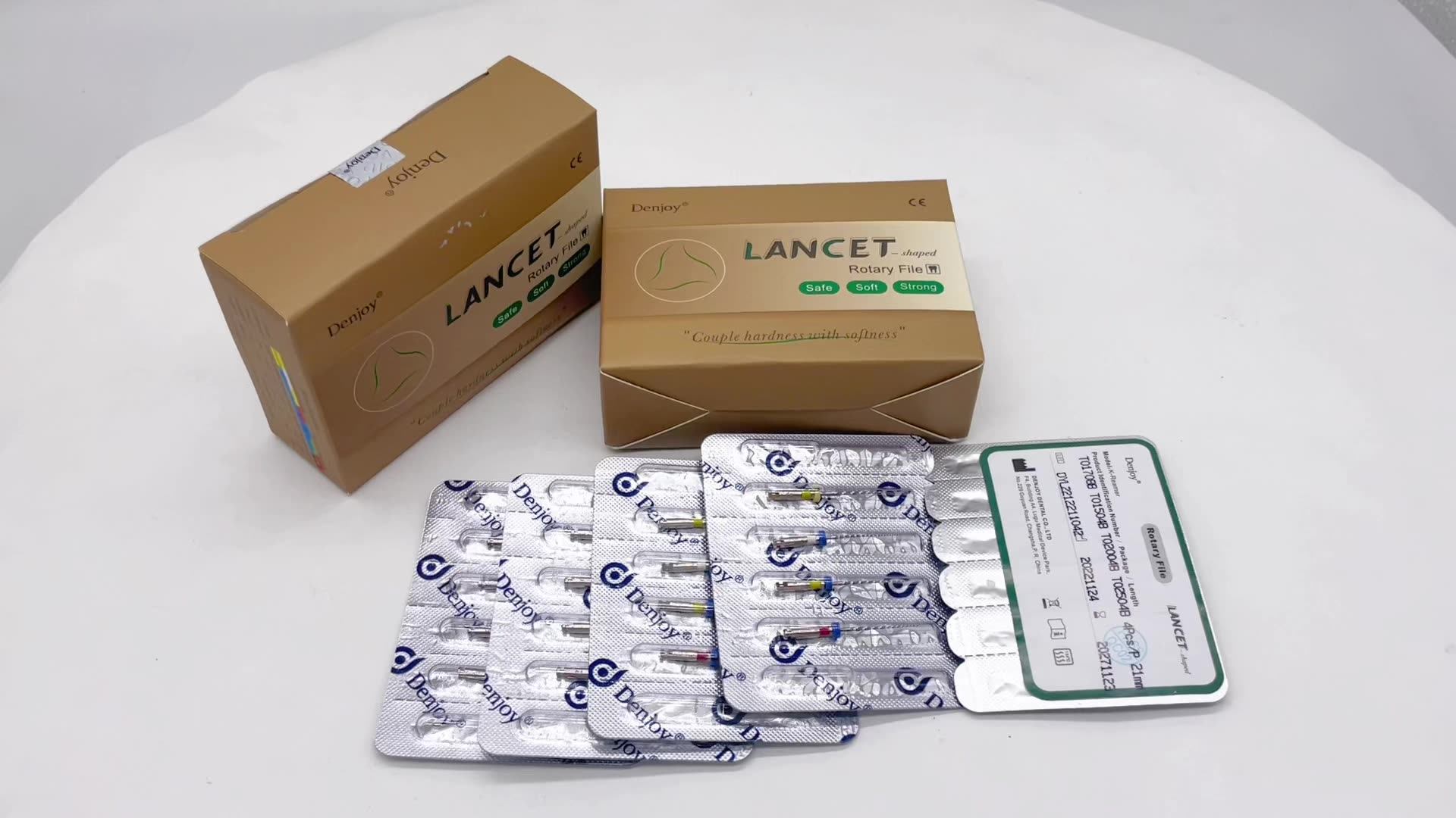 Original Denjoy Dental Cross-section Rotary Files Lancet-shaped 4 Files ...