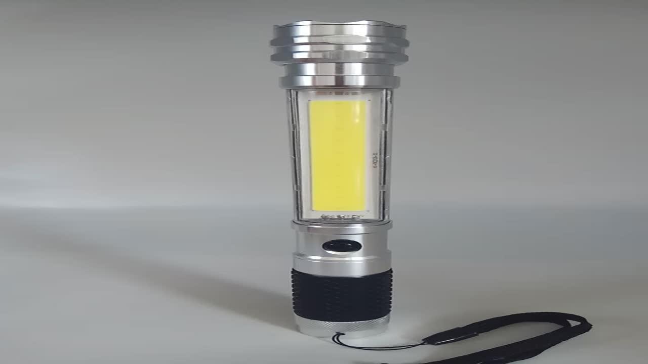 300lumen Ultra Bright Flashlight Side Blinking Red Light Cob Work Light ...