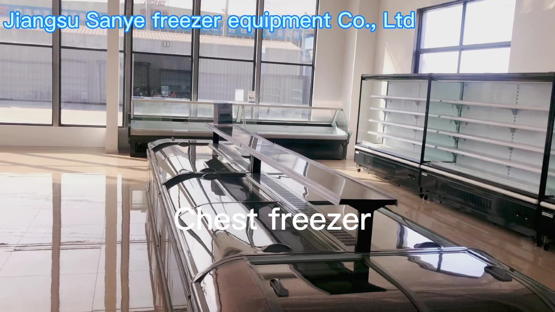 Supermarket Sliding Glass Top Deep Chest Island Freezer Combined ...