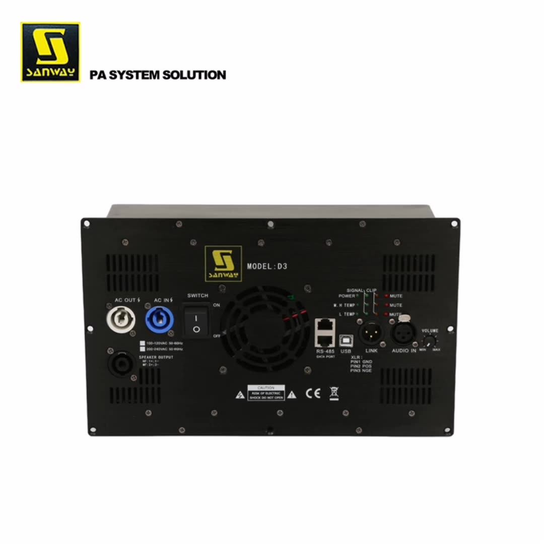 D3 1800w Class D 3 Channel Dsp Active Amplifier Module For Speaker ...