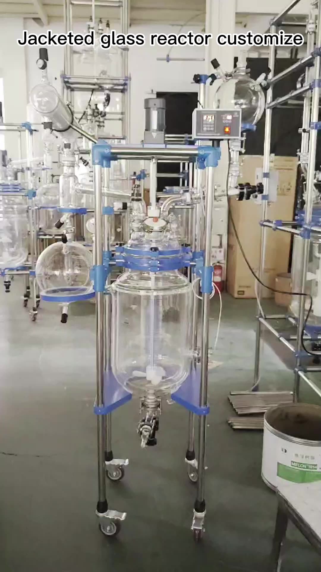 Chemical And Pharmaceutical Double Single Layer Reactor Glass Reactor ...