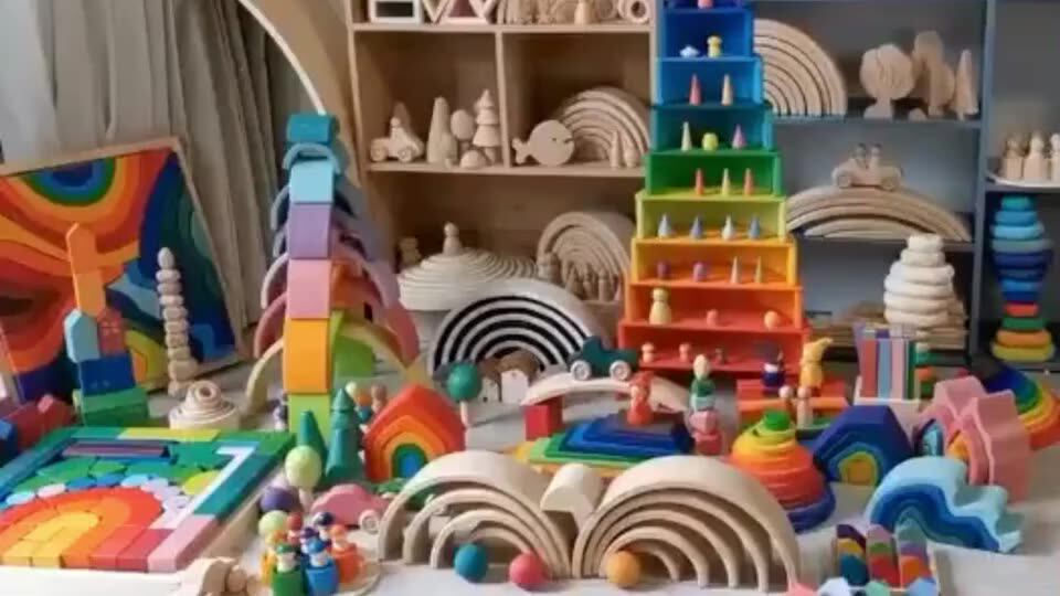 Westshore Nesting Puzzle Blocks Toddlers Rainbow Block Stacker Stacking ...