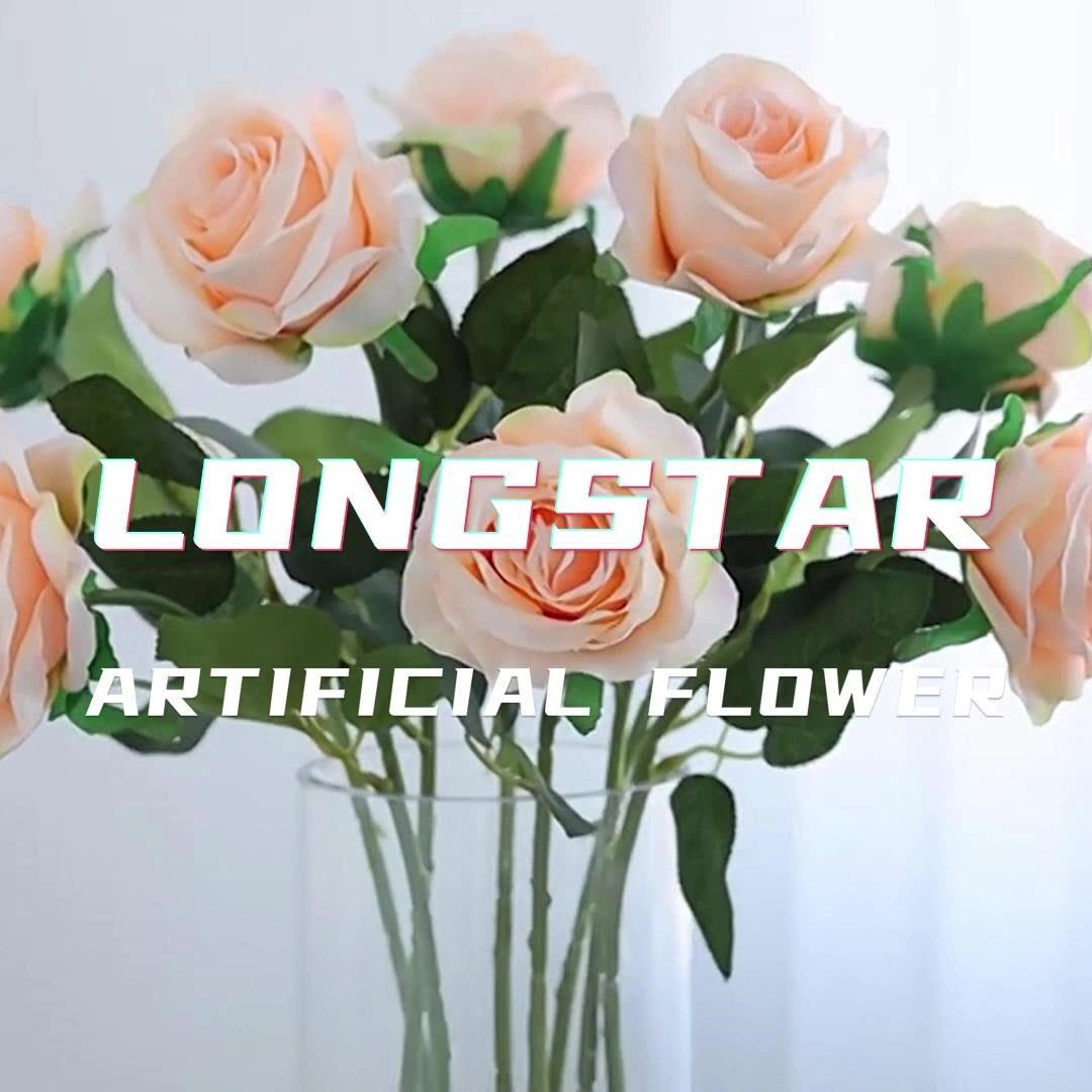 High Quality Silk Artificial Flower Real Life Red Roses Plastic ...