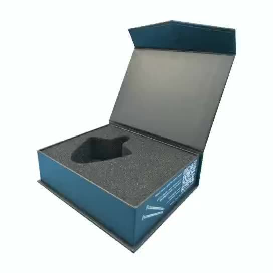 Black Four Compartments Magnetic Closure Flap Lid Packaging Boxes For ...