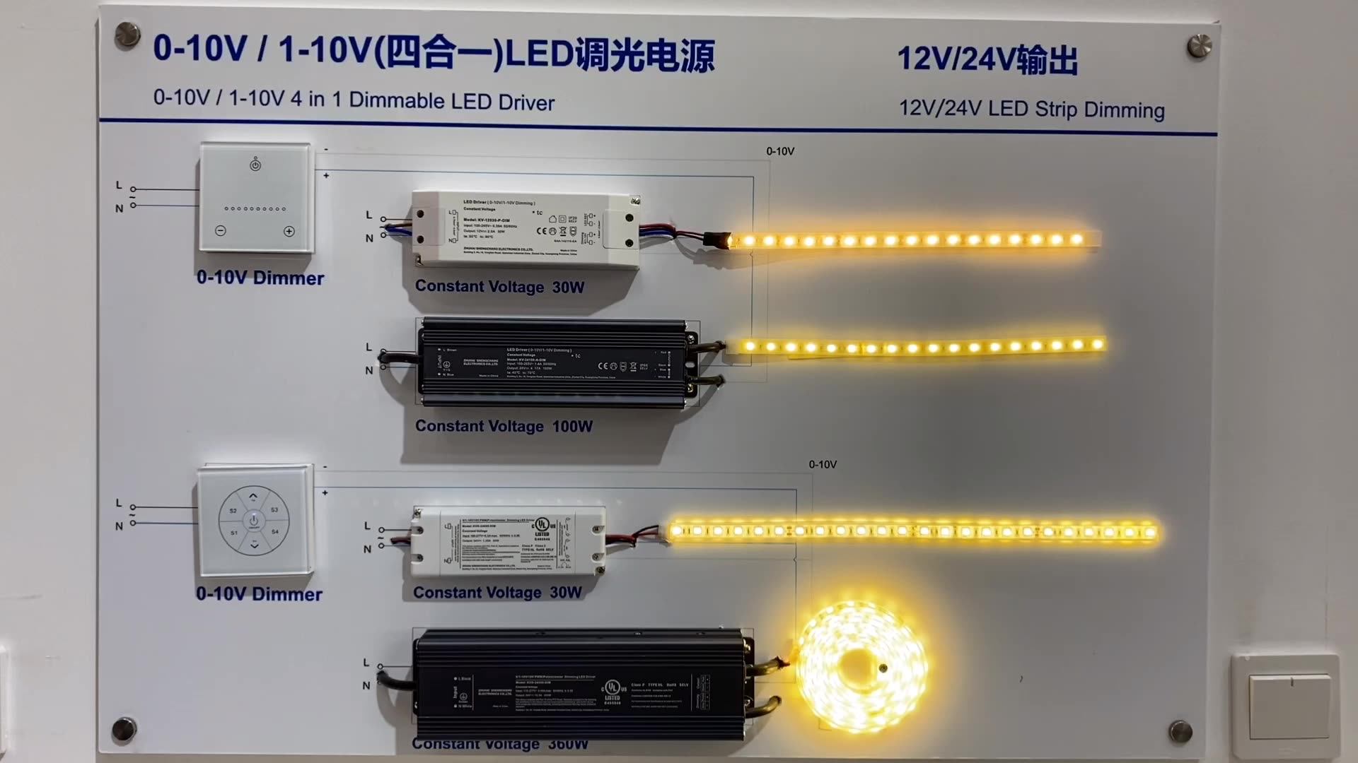 0-10v 1-10v Dimmable Constant Voltage Dimmable Led Driver 12v Output ...