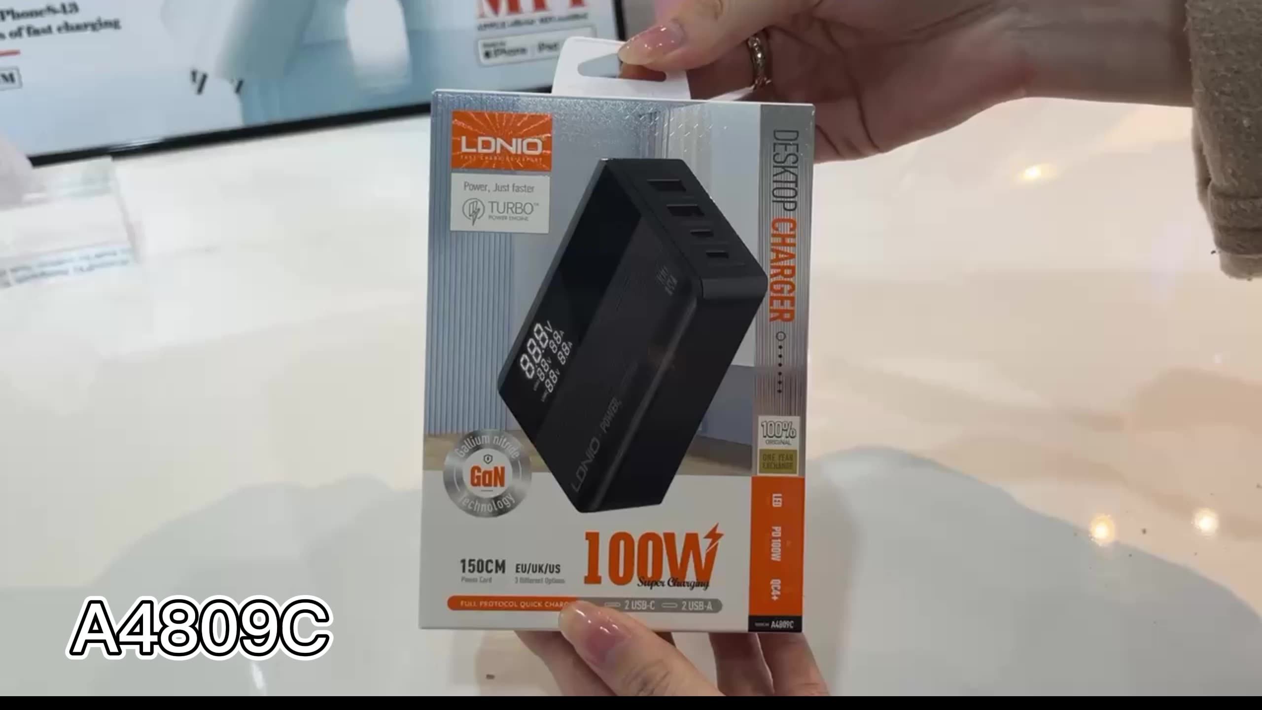 Ldnio 100w Gan High Power Eu Fast Charging Adapters Fast Pd Wall Phone ...