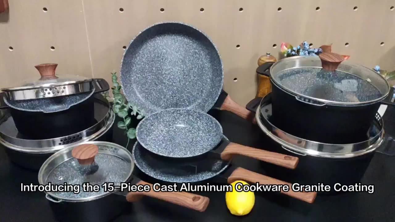 Elegant Granite Kitchen Essentials Set Durable Non-stick Aluminum ...