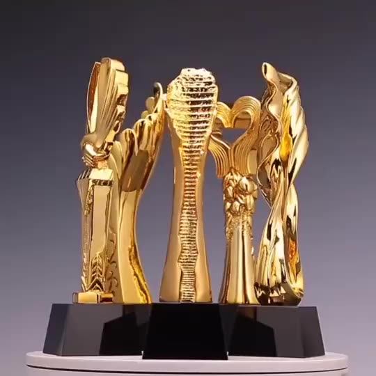 2023 Crystal Base Handshake Trophy Collaboration Award Customized Gold ...